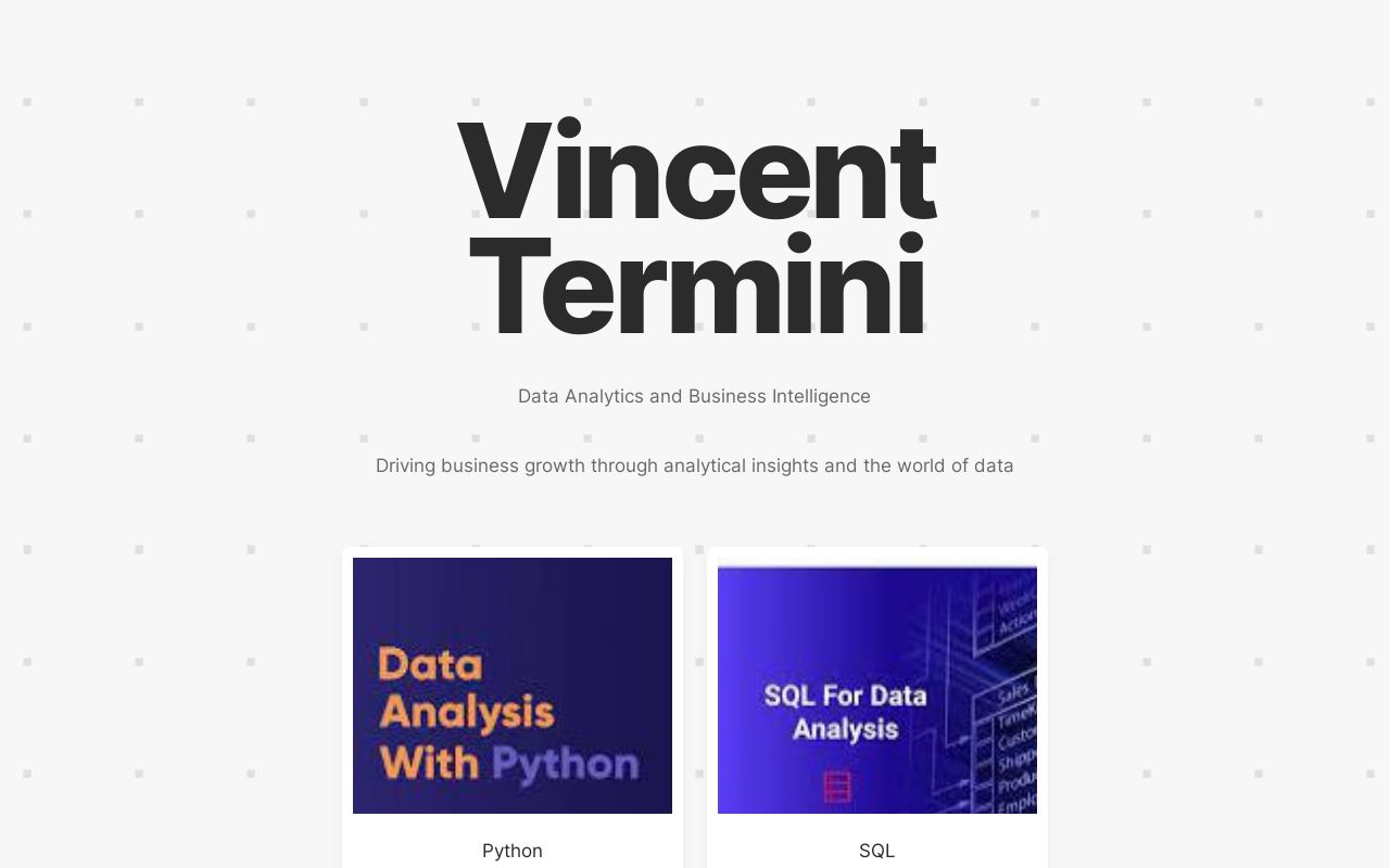 Vincent Termini Data Analytics Portfolio